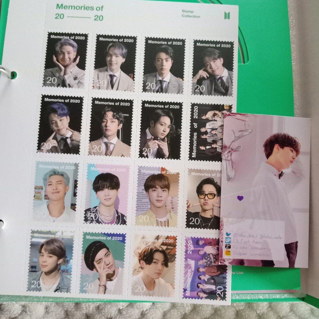 BTS Memo 2020 Stamp Collection jungkook jimin suga taehyung jin ...