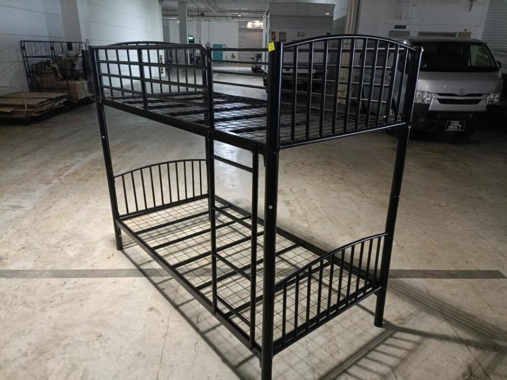 BUTLER Double Deck Metal Bunk Bed in BLACK, Furniture & Home Living ...