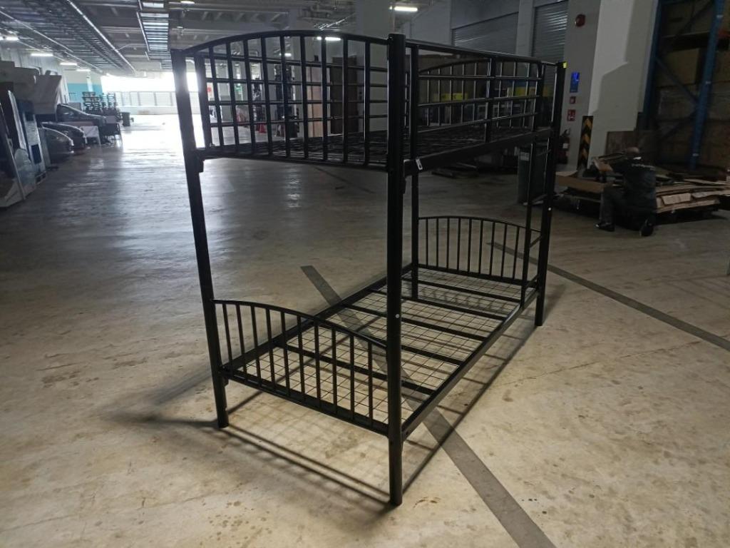 BUTLER Double Deck Metal Bunk Bed in BLACK, Furniture & Home Living ...