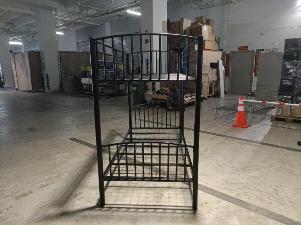 BUTLER Double Deck Metal Bunk Bed in BLACK, Furniture & Home Living ...