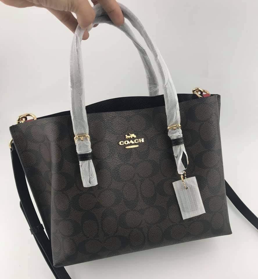 Coach Small Mollie Tote in Signature Canvas, Women's Fashion, Bags ...