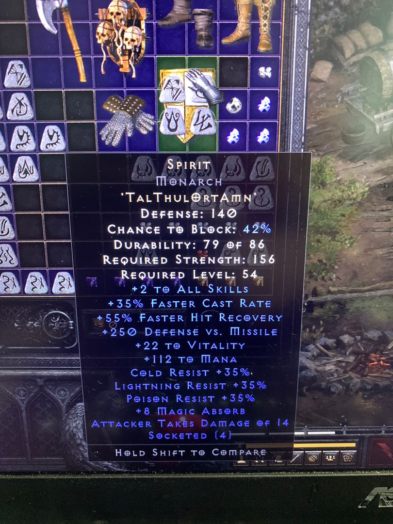 D2R Perfect Spirit Monarch [PC], Video Gaming, Video Games, Others on ...