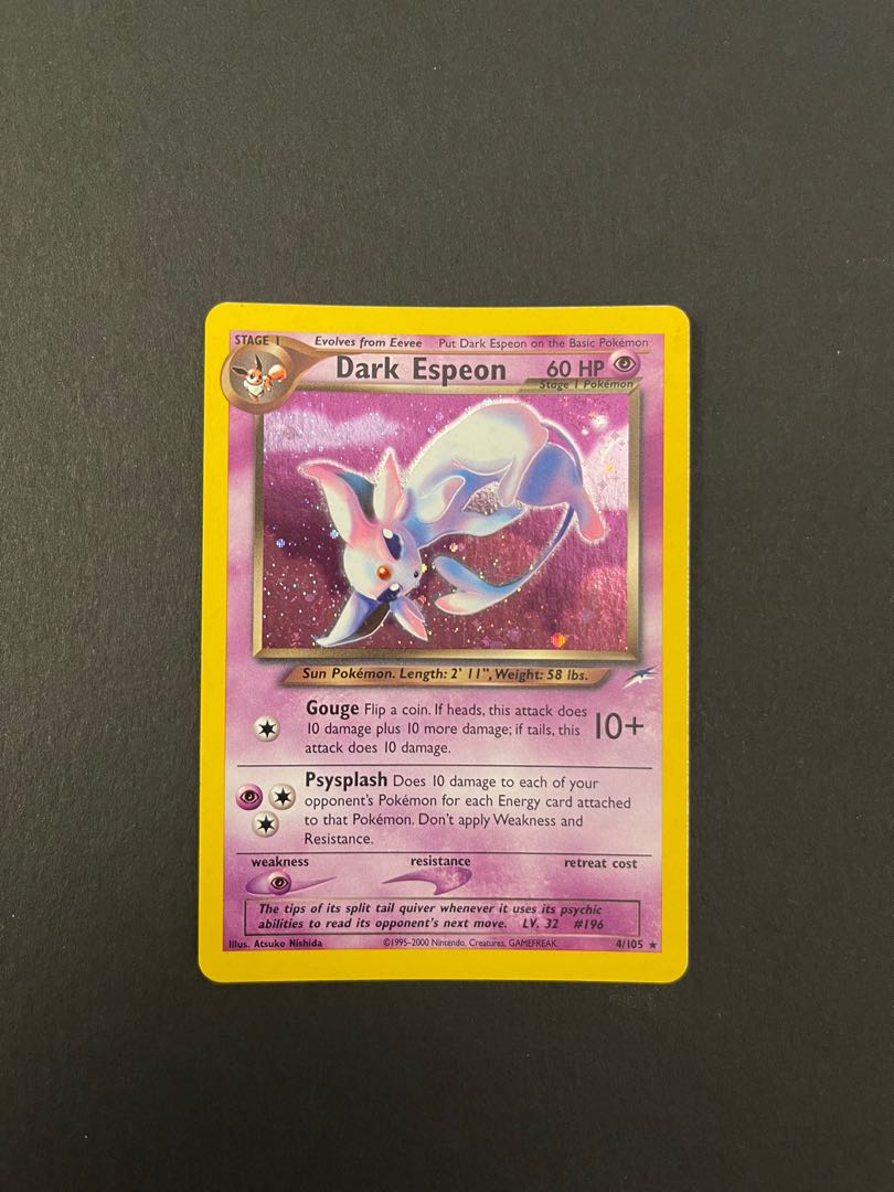 Dark Espeon Holo Pokémon Card, Hobbies & Toys, Memorabilia ...