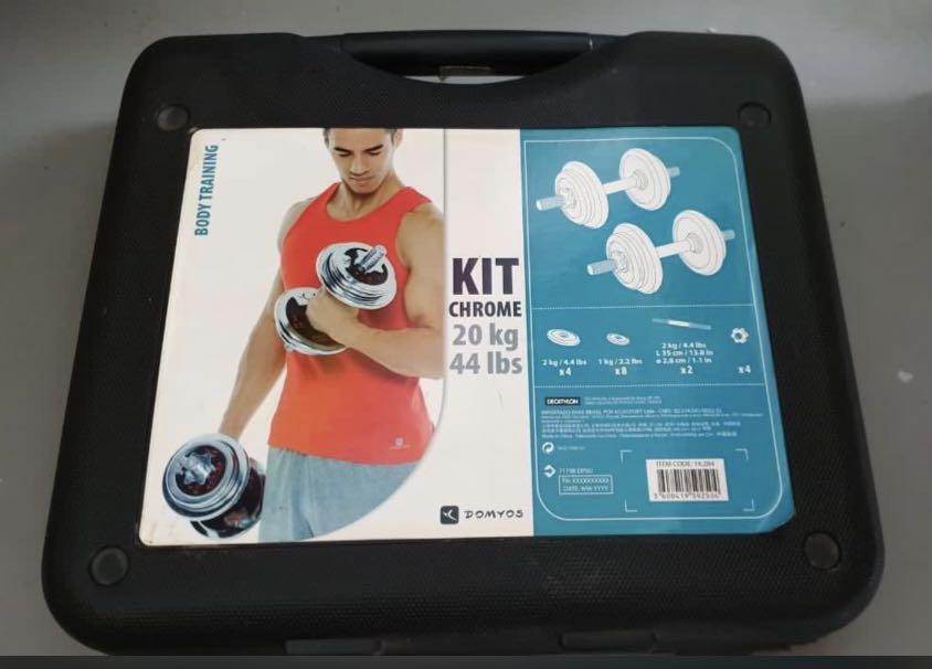 Domyos Chrome Dumbbells Kit - 20Kg, Sports Equipment, Exercise ...