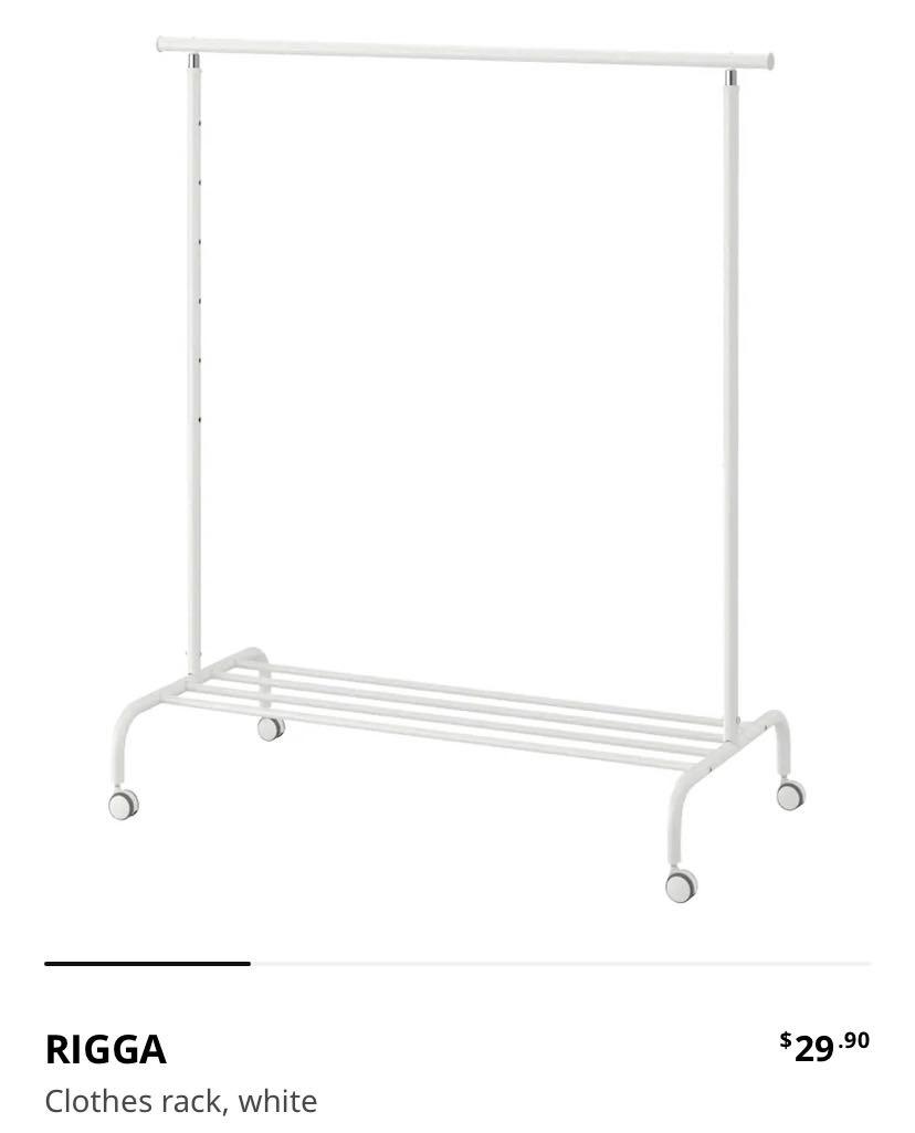 IKEA RIGGA clothes rack (in white), Furniture & Home Living, Furniture ...