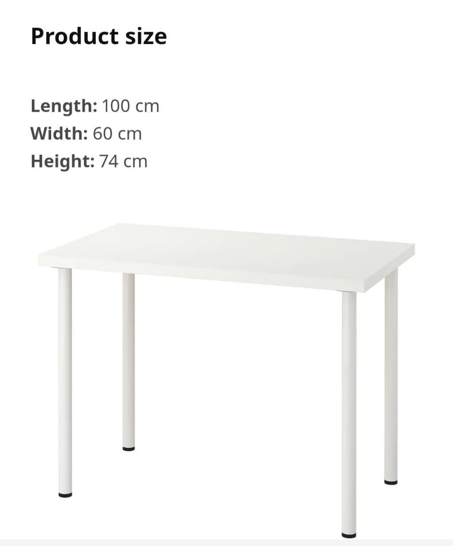 IKEA White Study Table, Furniture & Home Living, Furniture, Tables ...