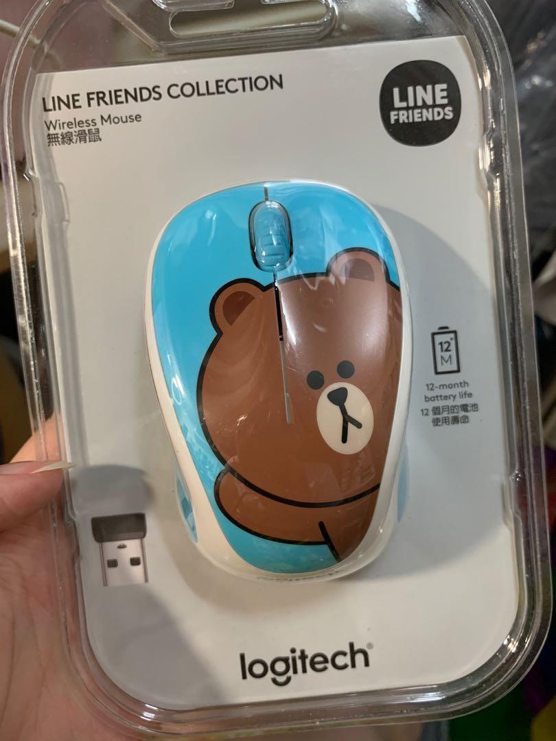 Logitech LINE FRIEND Wireless Mouse, 電腦＆科技, 電腦周邊及配件, 電腦滑鼠及相關產品 - Carousell