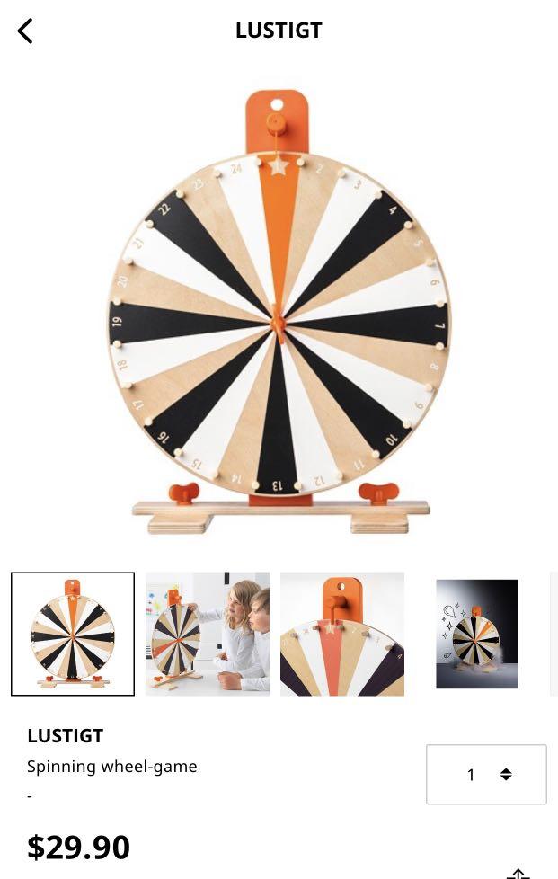 IKEA Lustigt Dpinning Wheel Game toy , Babies & Kids, Baby Nursery ...