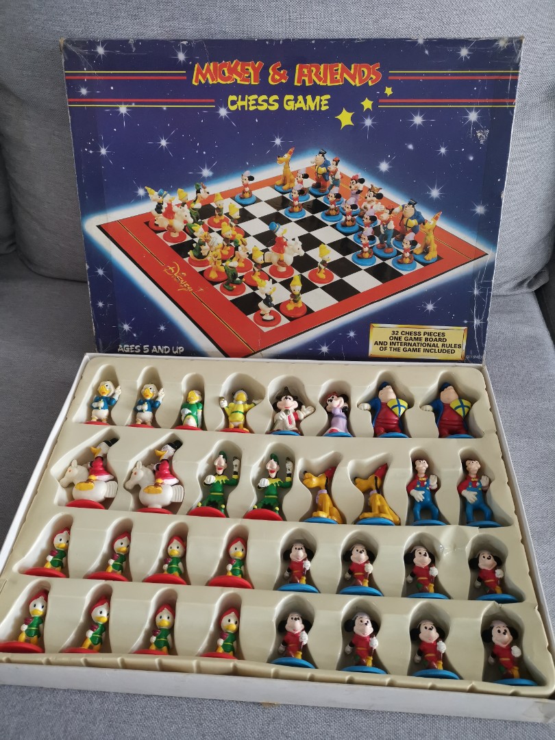 Mickey and friends chess game complete set vintage, Hobbies & Toys ...