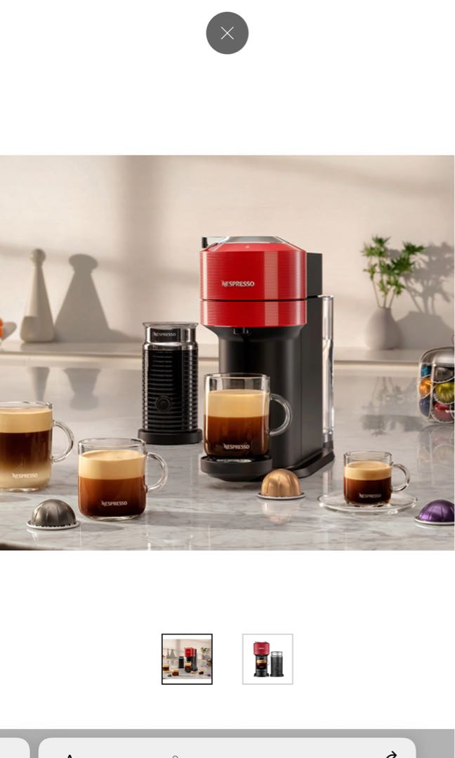 Nespresso Vertuo Next Cherry Red & Aeroccino Bundle, TV & Home ...