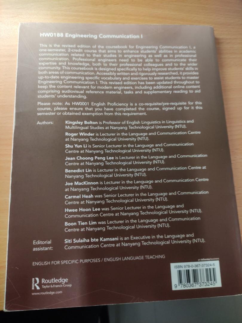 NTU HW0188 engineering communication textbook, Hobbies & Toys, Books ...