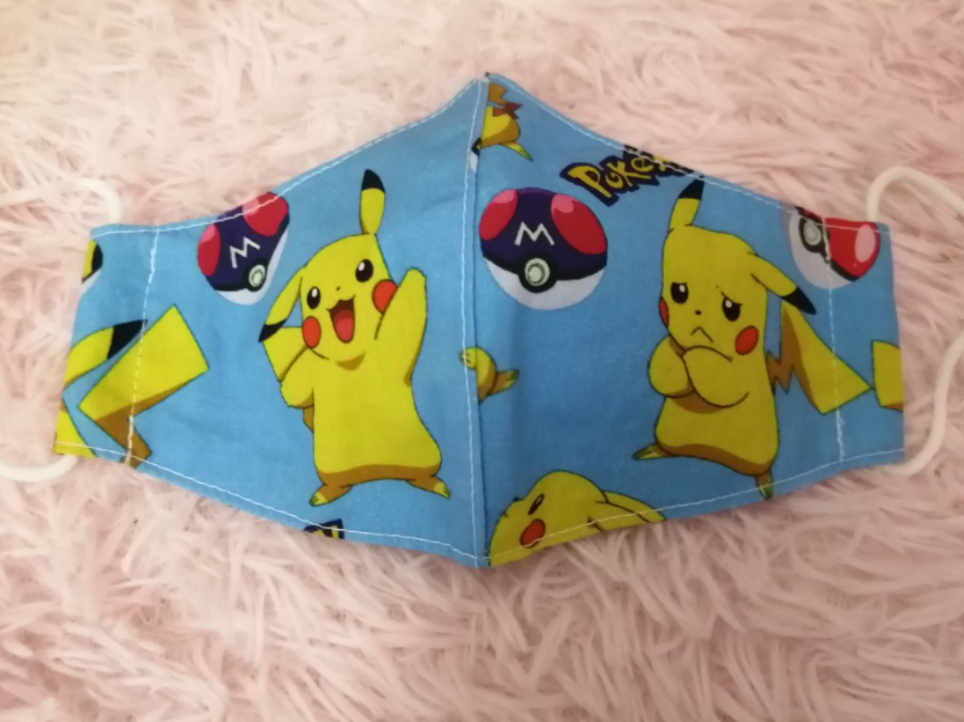 Pikachu Children Fabric Mask, Health & Nutrition, Face Masks & Face ...