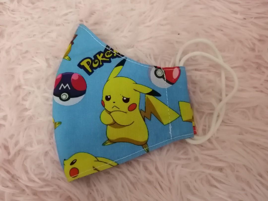 Pikachu Children Fabric Mask, Health & Nutrition, Face Masks & Face ...