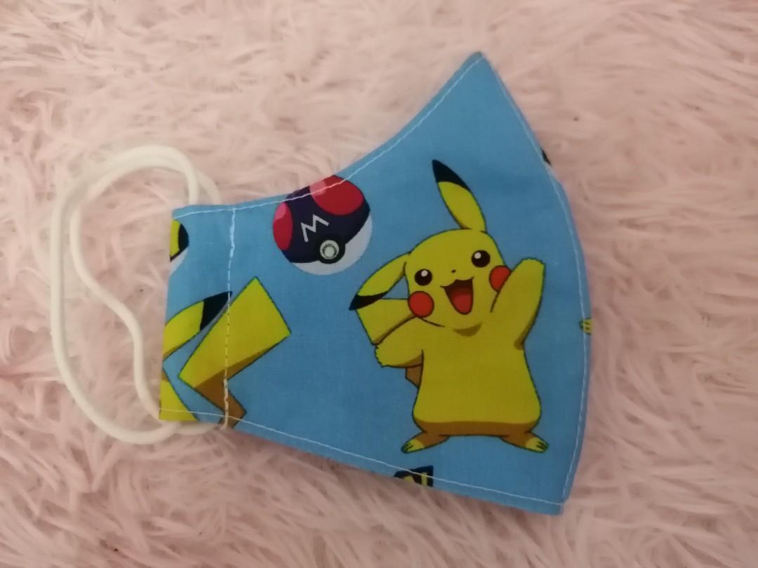 Pikachu Children Fabric Mask, Health & Nutrition, Face Masks & Face ...