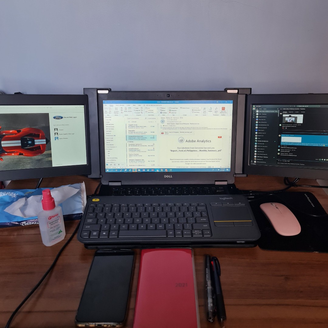 Portable tri-screen monitor for laptop, Computers & Tech, Parts ...