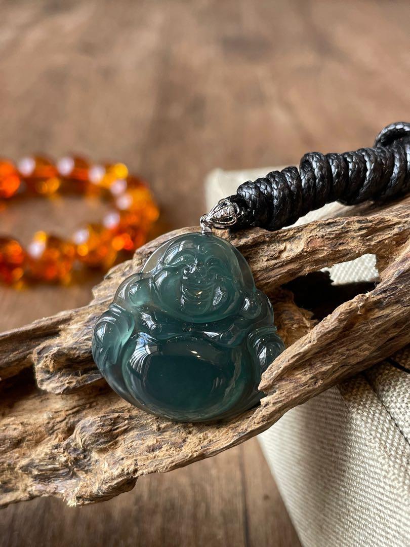 Rare Blue Water Jadeite Buddha Pendant 高冰蓝水大肚佛翡翠, Women's Fashion ...