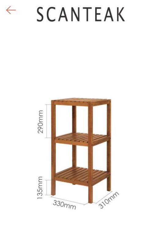 Scanteak solid teak 3 tier rack, Furniture & Home Living, Furniture ...