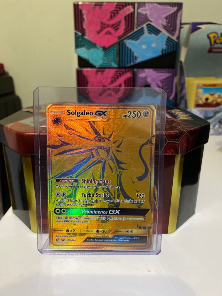 Solgaleo GX Gold Card, Hobbies & Toys, Toys & Games on Carousell