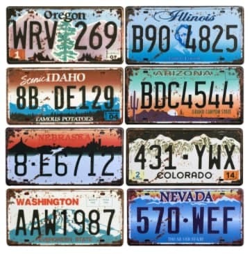 Vintage Car Plates Decor, Furniture & Home Living, Home Decor, Wall ...