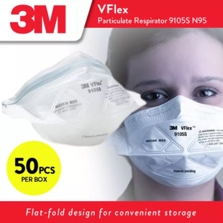 3M 9105S Vflex N95 Mask, Health & Nutrition, Face Masks & Face Shields ...