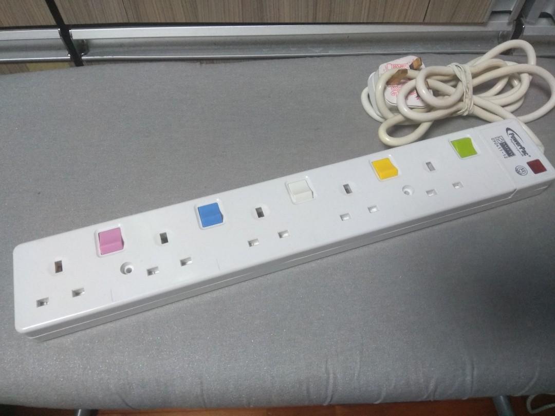 5 Way Extension Power Point Cable, TV & Home Appliances, Electrical ...