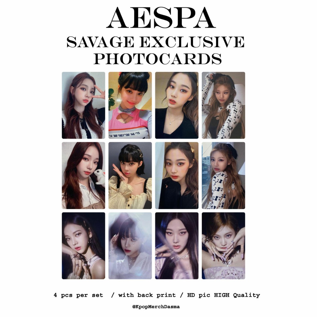 AESPA SAVAGE EXCLUSIVE PHOTOCARDS (PLEASE READ THE NOTE), Hobbies ...