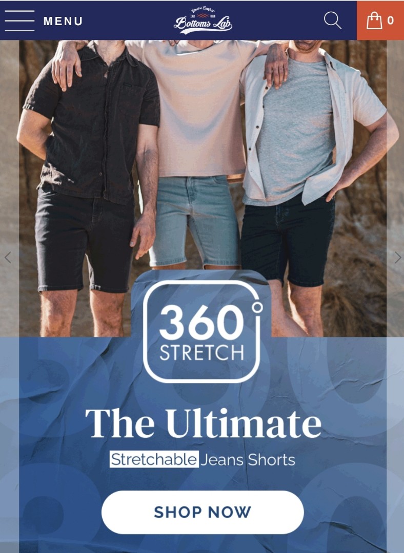 Bottoms Lab 360 stretchable Jeans short ( L size ), Men's Fashion ...