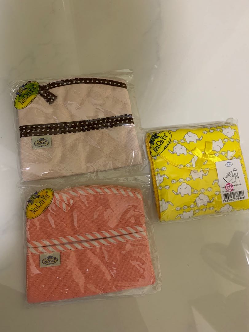 Brand New Naraya tissue and pad pouches, Women's Fashion, Bags ...