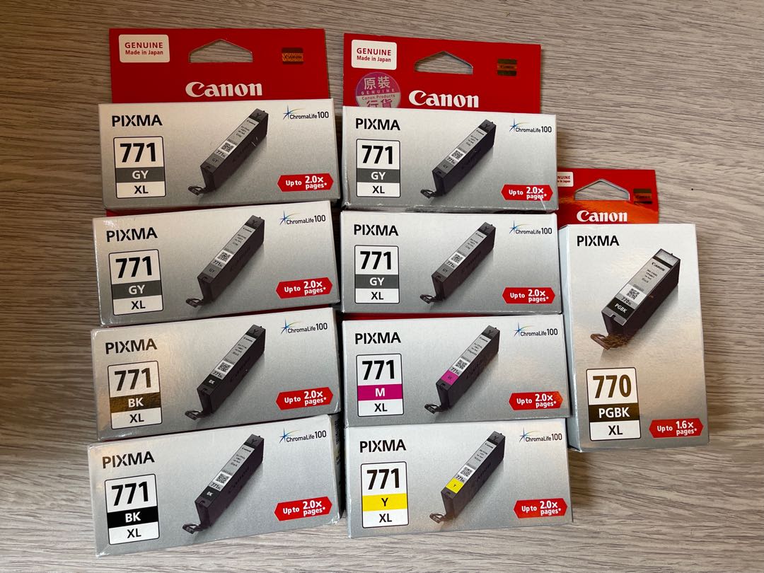 Canon 770/771 墨（共9盒）, 電腦＆科技, 打印機及影印機 - Carousell