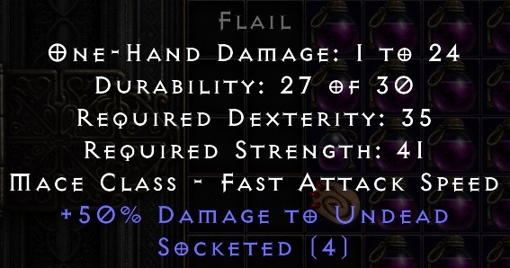 Diablo 2 Resurrected: 4 sockets Flail, Video Gaming, Video Games ...