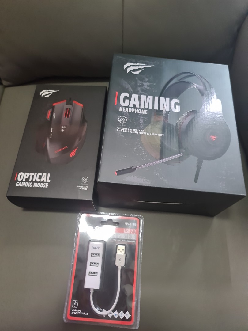 Gaming mouse and earphone set, Computers & Tech, Parts & Accessories ...