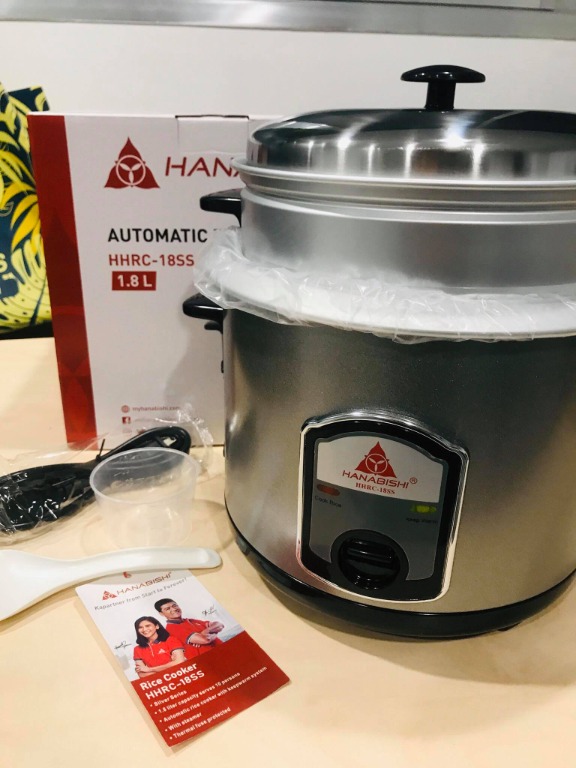 Hanabishi 1.8L Automatic Rice Cooker With Steamer HHRC-18SS, TV & Home ...