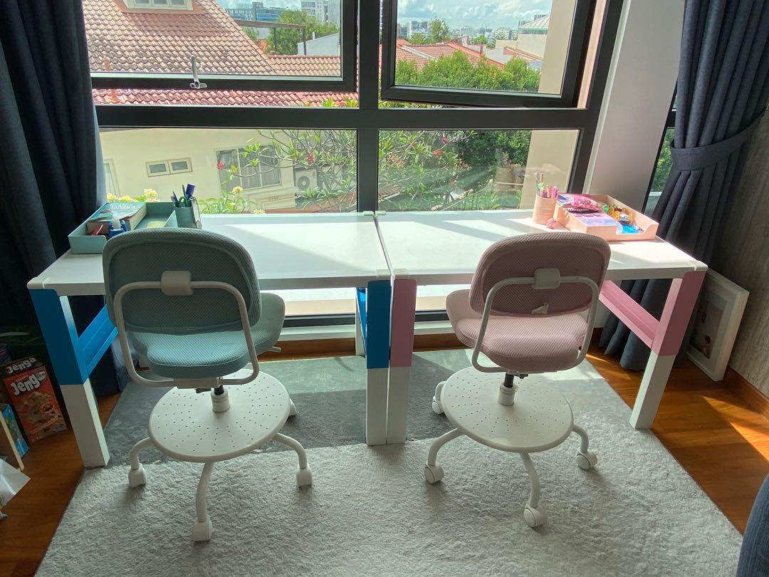 IKEA kids study table set (boy and girl, table and chair), Babies ...