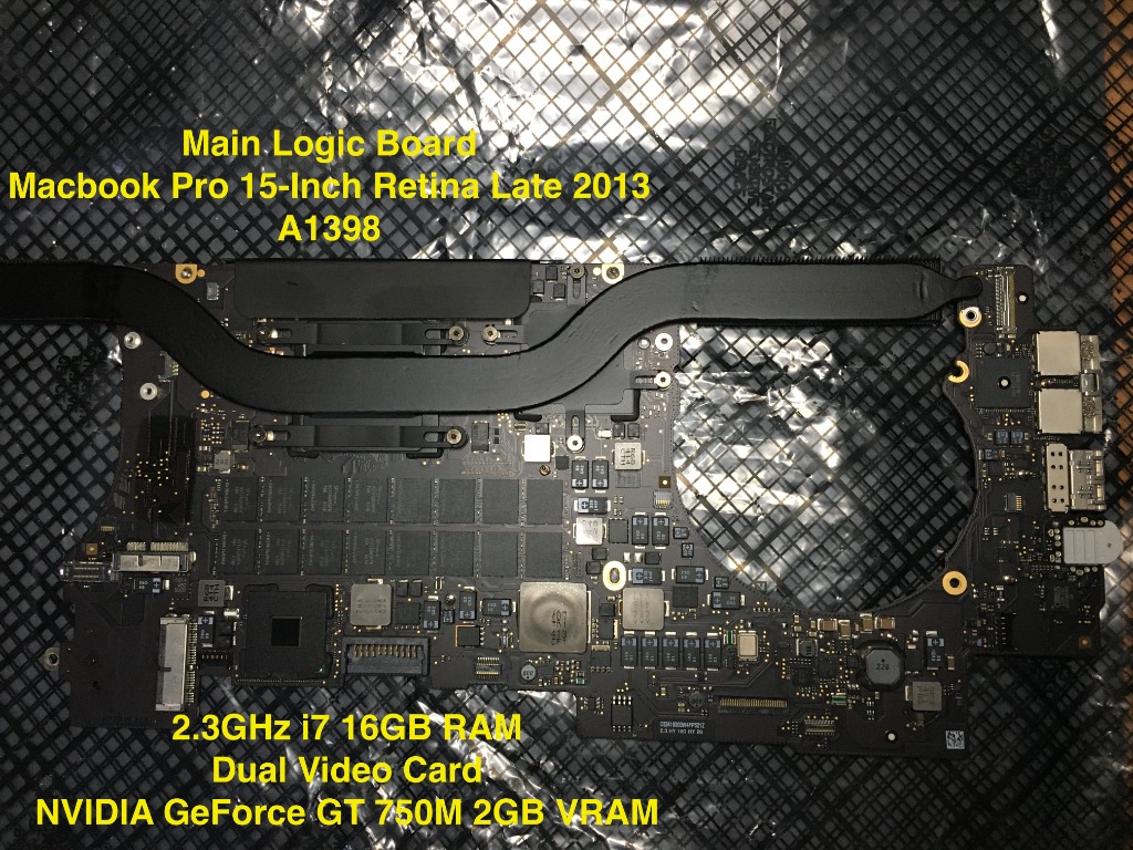 Logic Board Macbook Pro 15-inch Retina Late 2013 2.3GHz i7 16GB RAM ...
