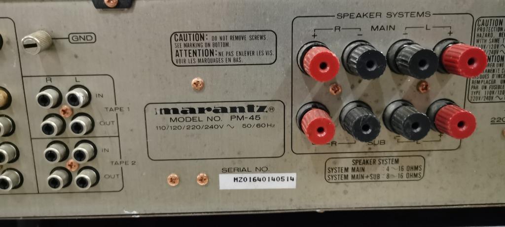 Marantz PM-45 Stereo Integrated Amplifier, 音響器材, Soundbar、揚聲器、藍牙喇叭、耳擴 - Carousell