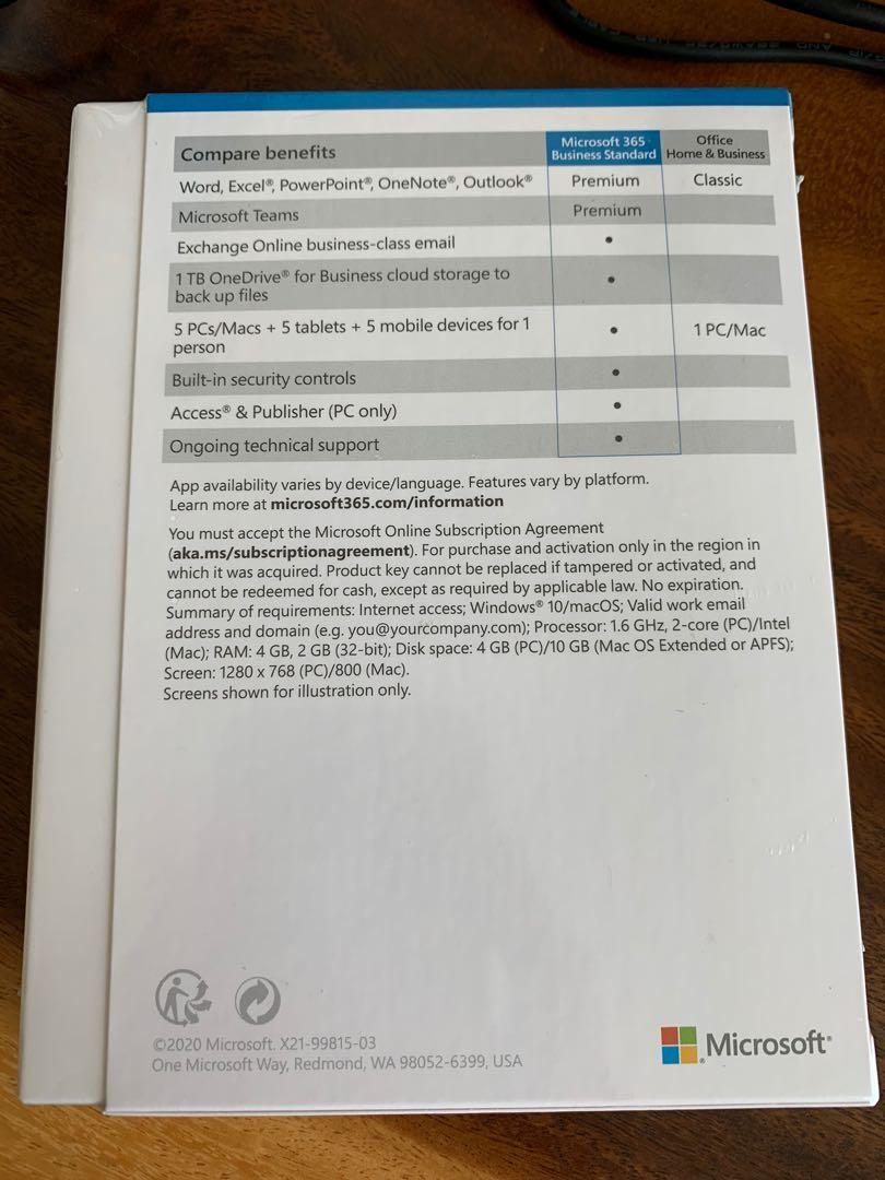 Microsoft 365 Business Standard, Computers & Tech, Parts & Accessories ...