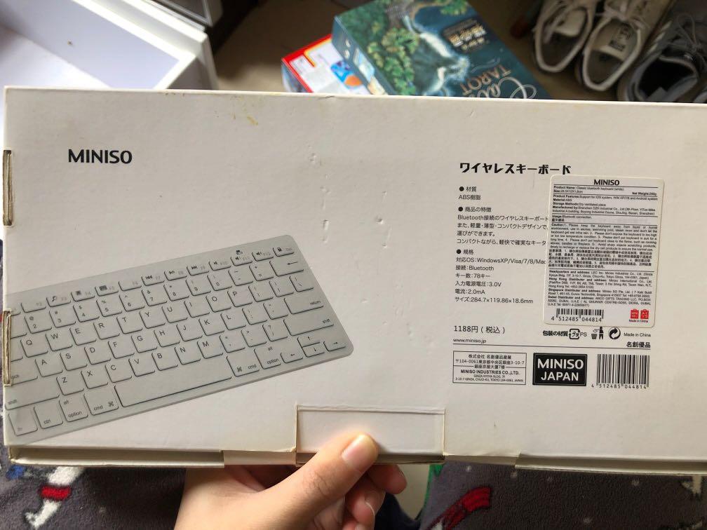 Miniso Bluetooth Keyboard, 電腦＆科技, 電腦周邊及配件, 電腦鍵盤及相關產品 - Carousell