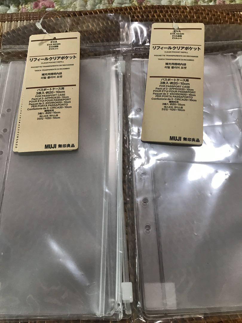 Muji organiser w 2 FREE brand new clear pocket refills, Men's Fashion ...