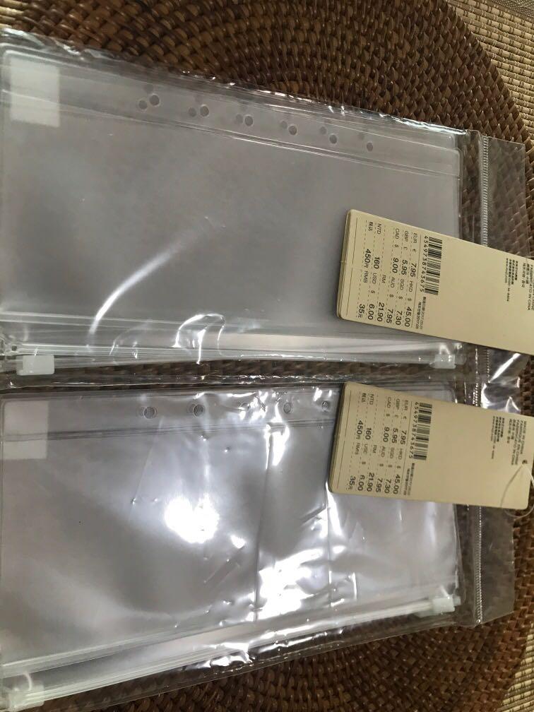 Muji organiser w 2 FREE brand new clear pocket refills, Men's Fashion ...
