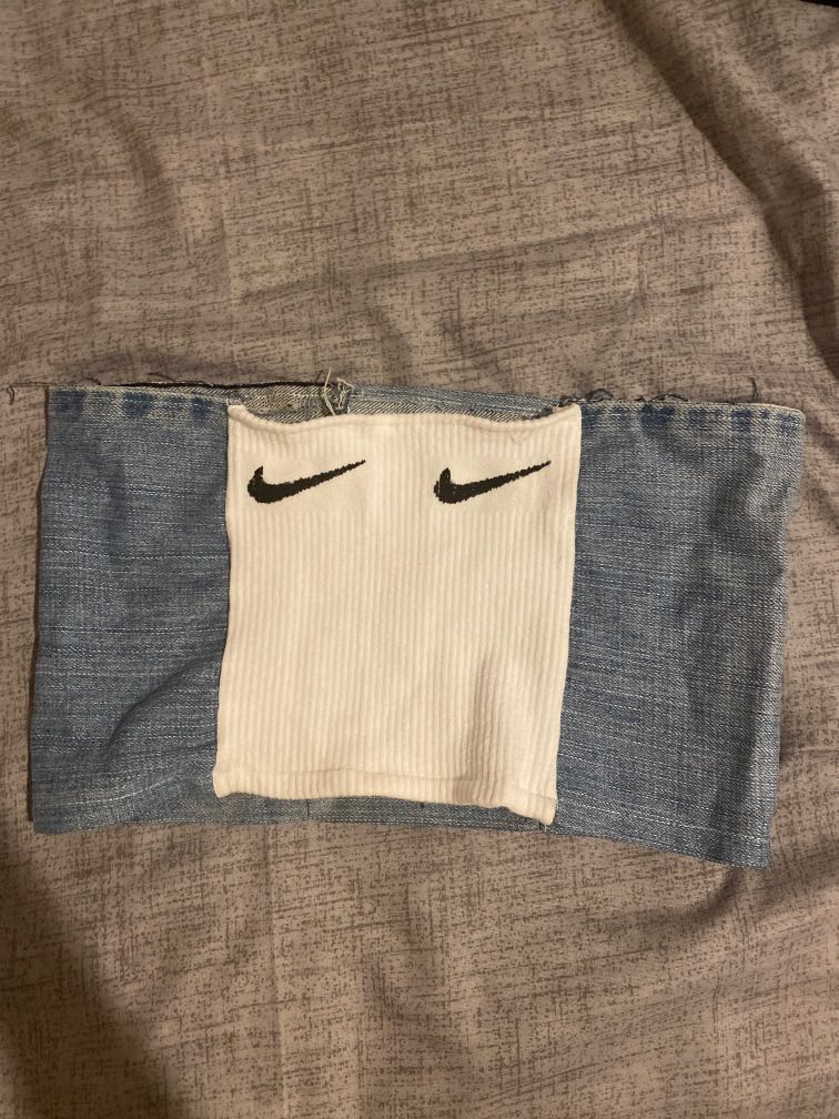NIKE REWORKED TUBE TOP, Women's Fashion, Tops, Sleeveless on Carousell