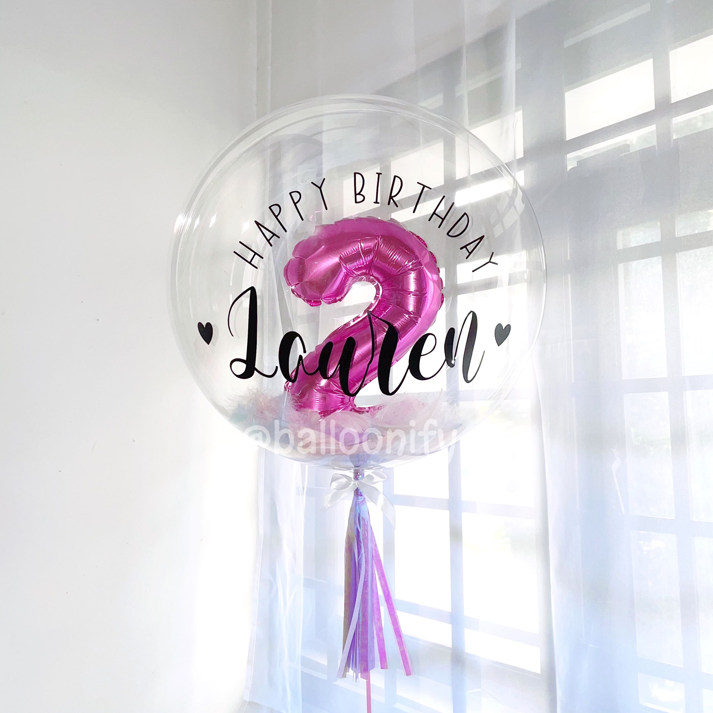 Number foil helium bubble balloons, Number helium balloons, party ...