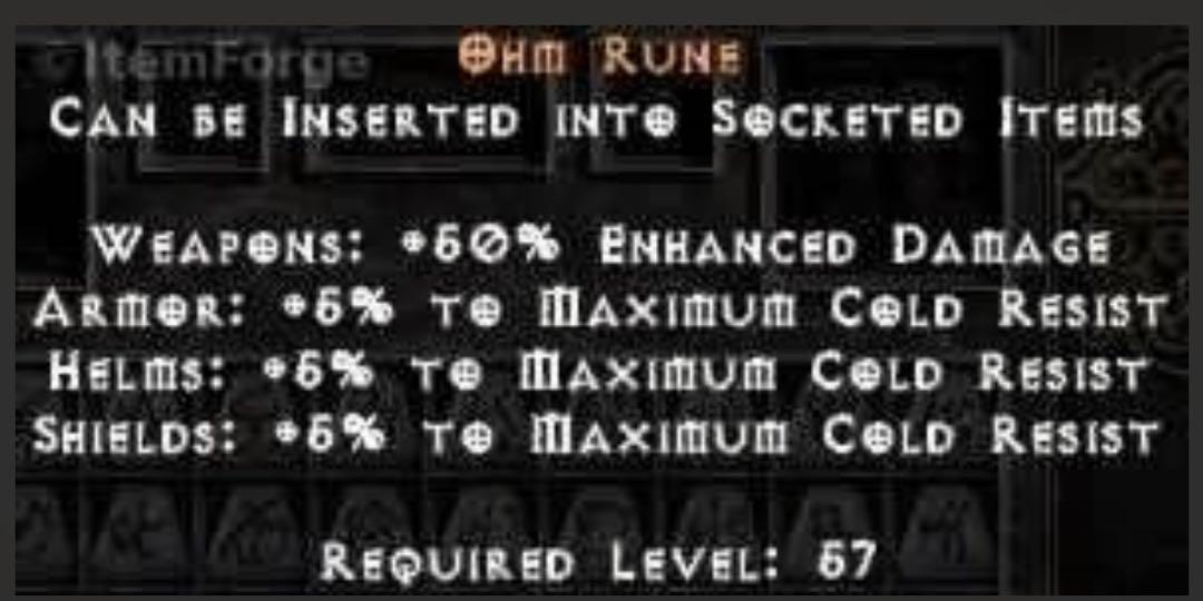 D2R Diablo 2 rune Ohm rune #27, Video Gaming, Gaming Accessories, In ...