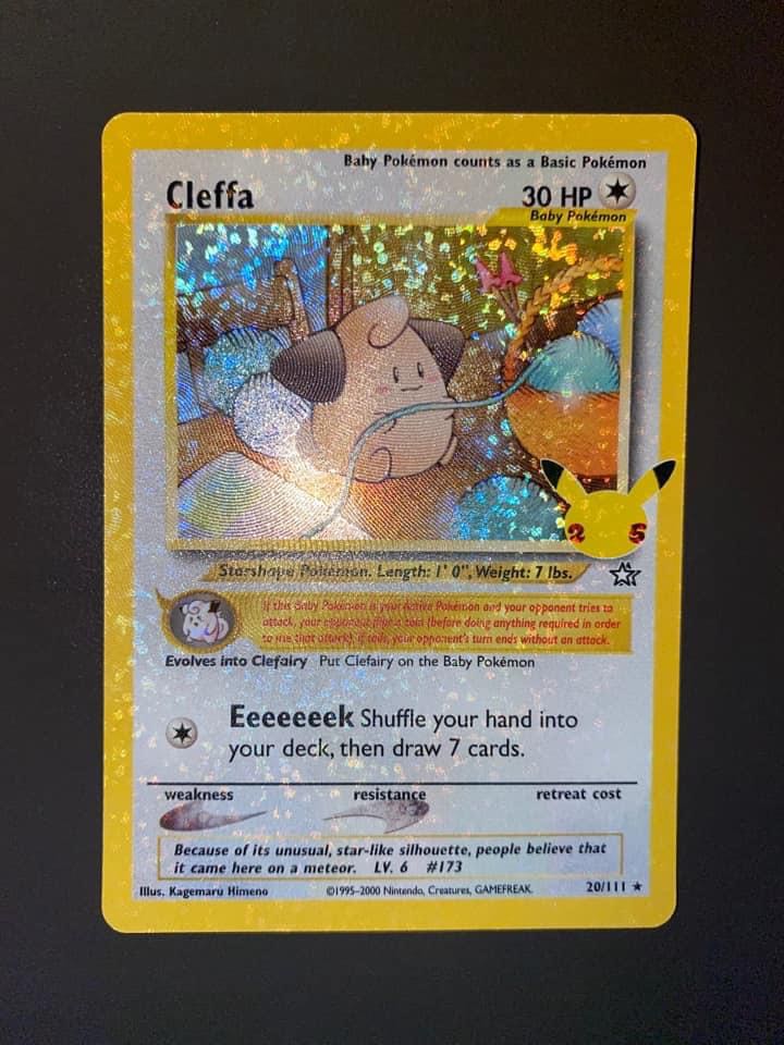 Pokemon 25th celebrations Cleffa Heavy Holo bleed, Hobbies & Toys, Toys ...