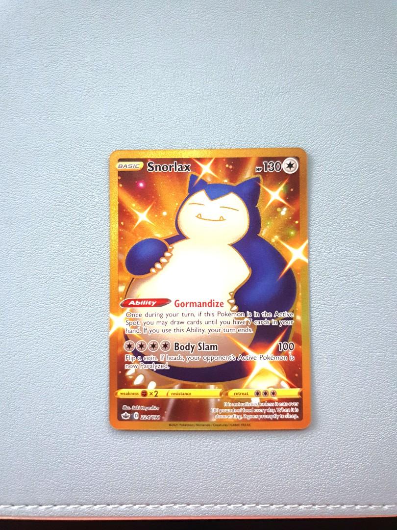 POKEMON GOLDEN SNORLAX CHILLING REIGN SECRET RARE #224/198 - EVOLVING ...