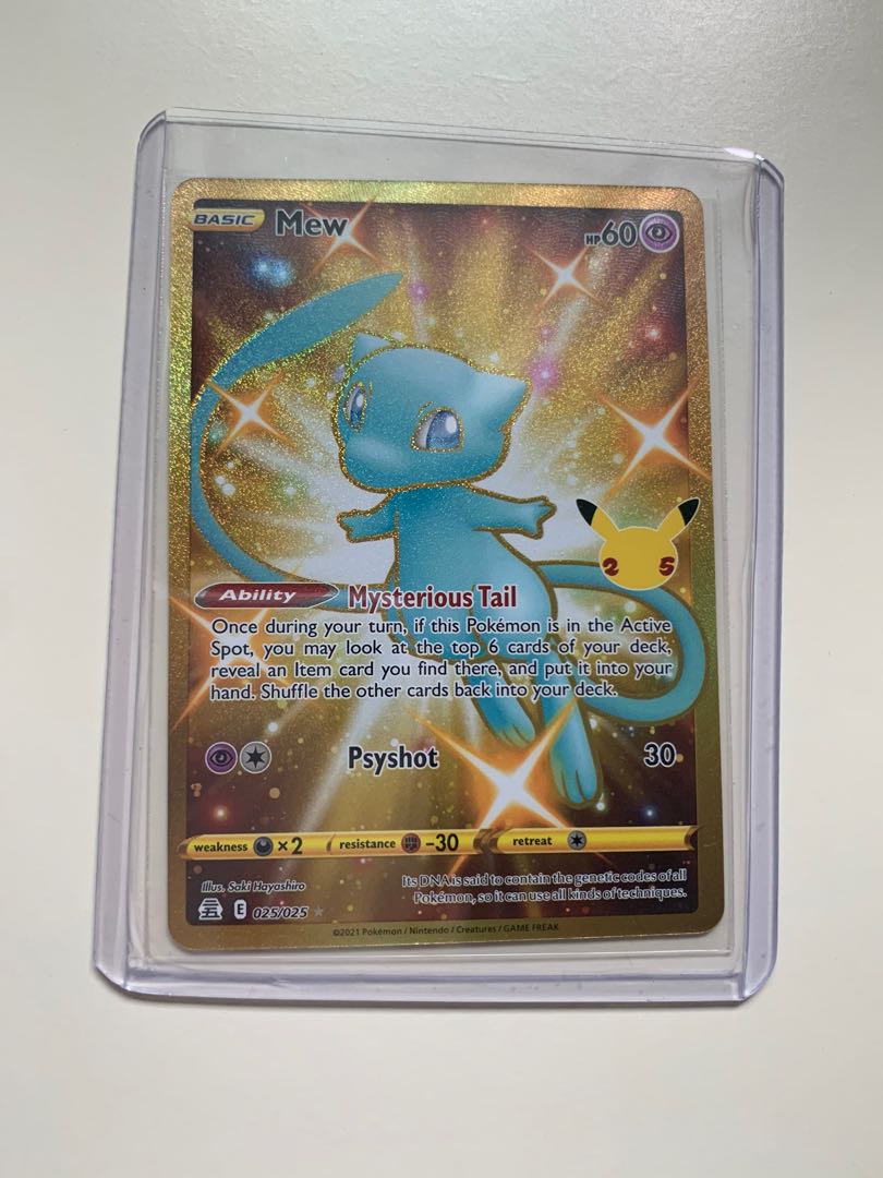 Pokémon TCG Gold Mew 25th Celebrations anniversary, Hobbies & Toys ...