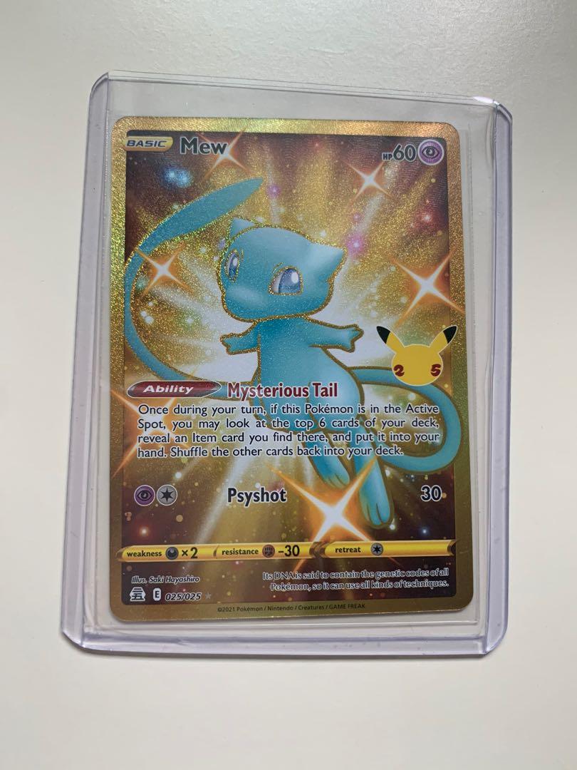 Pokémon TCG Gold Mew 25th Celebrations anniversary, Hobbies & Toys ...