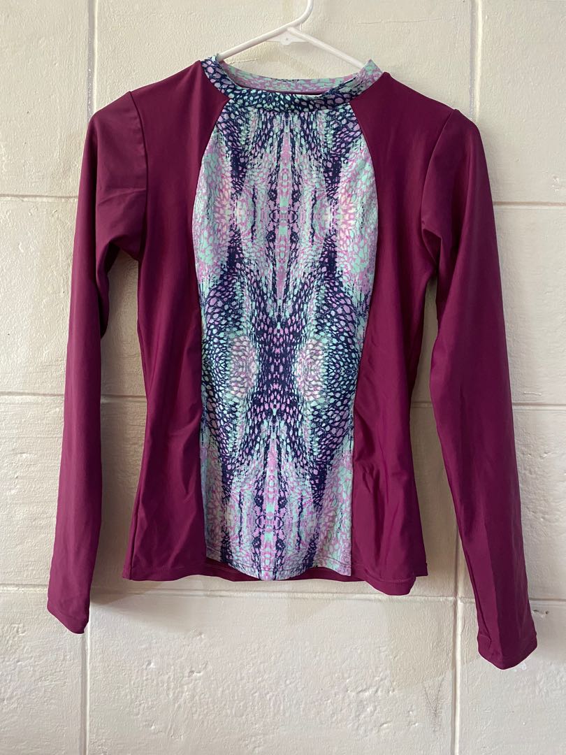 Purple Rash Guard, Women's Fashion, Swimwear, Rash guard on Carousell