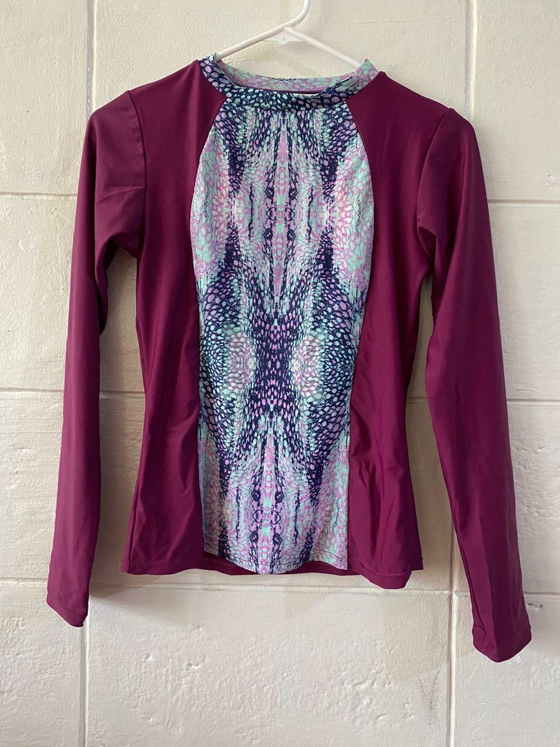 Purple Rash Guard, Women's Fashion, Swimwear, Rash guard on Carousell
