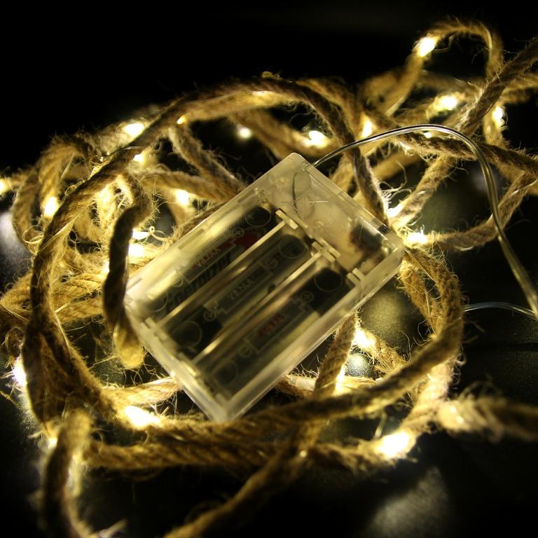 [RENT] Hemp Rope Fairy LED Light Decor (Battery operated), Everything ...