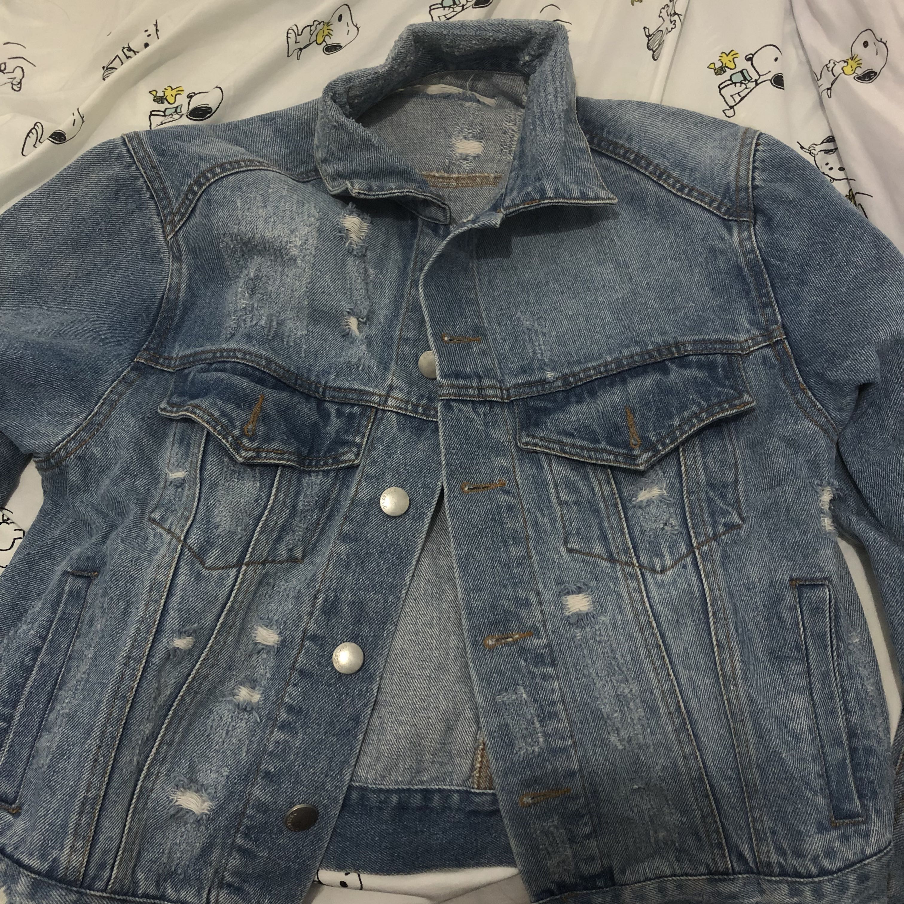 Ripped Denim Jacket, Women's Fashion, Coats, Jackets and Outerwear on ...